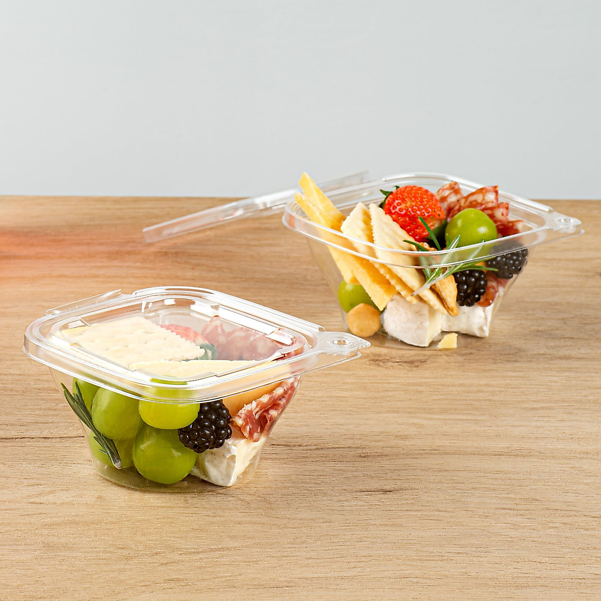 Restaurantware Tamper Tek 8 Ounce Snack Containers 100 Durable Deli Containers - Tamper-Evident Lid Disposable Clear PET Round Containers With Lid For Takeout And Delivery Orders