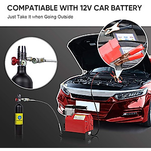 GX PUMP CS2 Portable PCP Air Compressor, 4500Psi/30Mpa, Oil-Free,Powered by Car 12V DC or Home 110V AC with Adapter (Included), Paintball Tank Compressor with Extra Moisture-Oil Separator