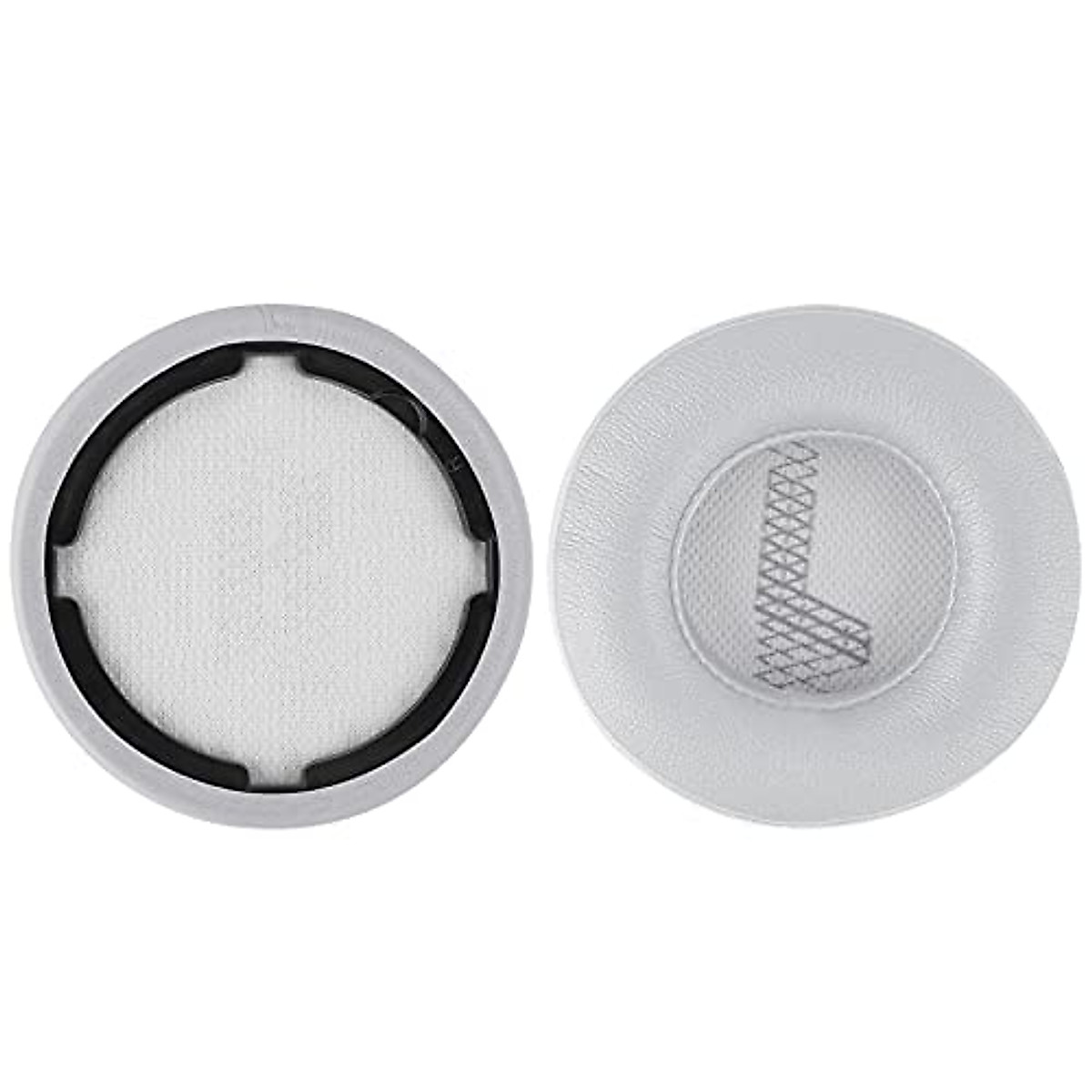 Geekria QuickFit Protein Leather Replacement Ear Pads for JBL Live 400BT Headphones Earpads, Headset Ear Cushion Repair Parts (Grey)