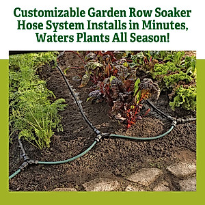 Gardener's Supply Company Snip-n-Drip Irrigation Kit | Outdoor Customizable Self-Watering Sprinkler Soaker Hose System | Supplys 4 25 Foot Garden Rows