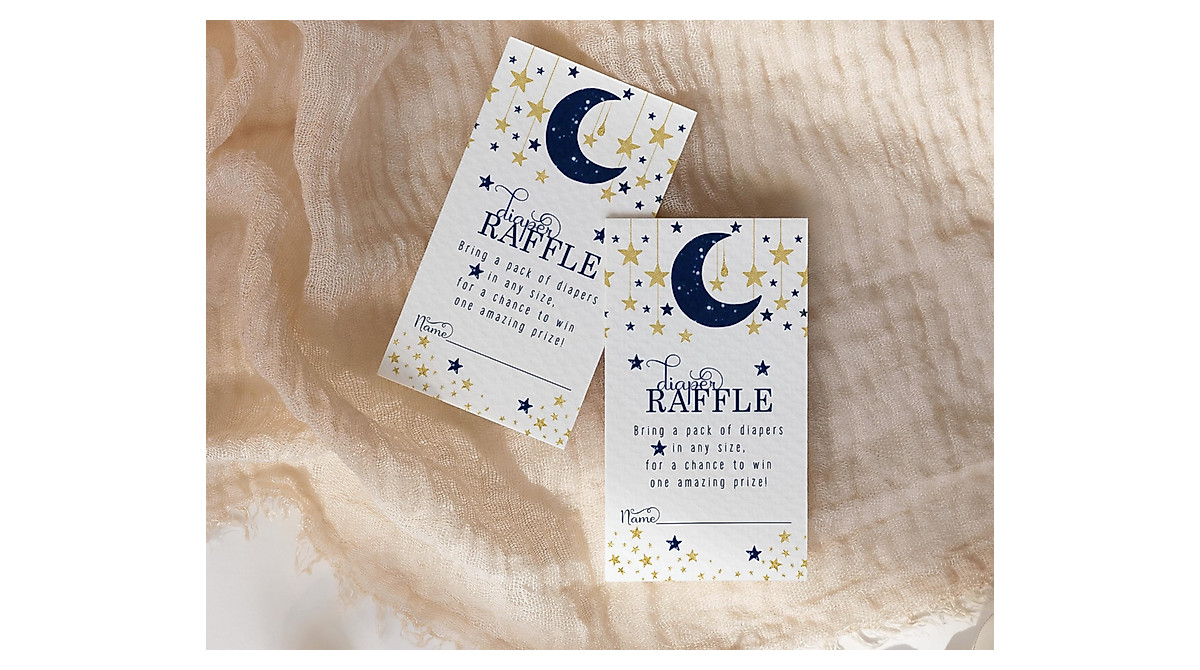 Twinkle Little Star Diaper Raffle Tickets - 50 Pack