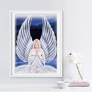 VKTECH Full Drill Angel 5D DIY Diamond Embroidery Painting Mosaic Cross Stitch Round Rhinestones Beads Kits Home Wall Decor