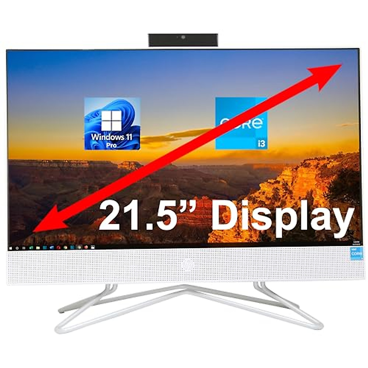 HP 200 G4 21.5" FHD All-in-One Desktop Computer, Intel i3-1215U 6-Core, 16GB RAM, 1TB NVMe SSD, WiFi, Bluetooth, Webcam, HDMI, Windows 11 Pro, White AIO