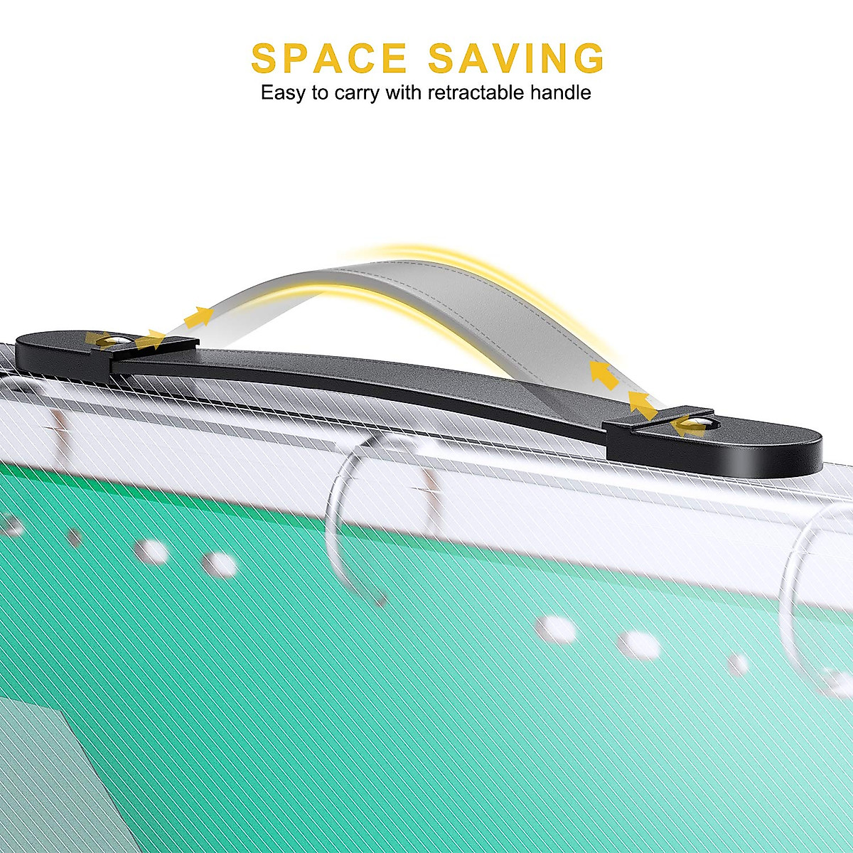 ABC life Zipper Binder with 8 Insertable Plastic Dividers, Document Folder 3 Ring Binder,Retractable Handle, Perfect for School,Project Organization, Holds 300 A4/Letter Size Papers,Black Transparent