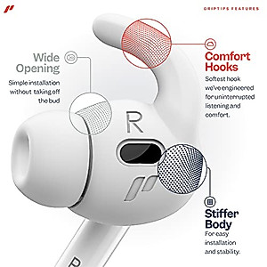 Proof Labs 4 Pairs for AirPods Pro 2 Ear Hooks Covers [Added Storage Pouch] Accessories Compatible with Apple AirPods Pro Generation 2 (White)