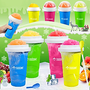 Tgosomt Slushy Cup, Frozen Magic Slushie Maker Cup Squeeze, Cool Fun Stuff Things Gadgets (Green)