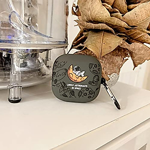 Joie & Joho Silicone Cute Lovely Astronaut On the Moon Case for Beats Fit Pro Shock-Absorbing Protective Case for Women Girls Men Boy for Beats Fit Pro 2021