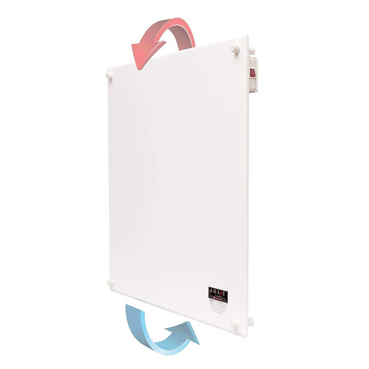 Convection Panel Heater - 400W Amaze Solo Energy Efficient Space Heater for Bedroom, Bathroom & Garage - 24″x24″ Paintable & Silent Electric Heater w/Wall Mount Kit, Up to 150 sq ft - Amaze Heaters