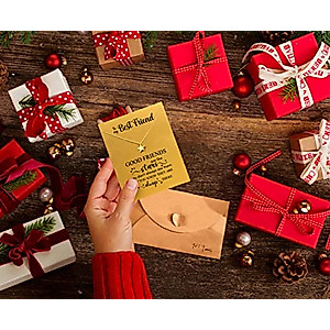 Gifts for Best Friend Star Necklace for Women Girls Friendship Necklace with Gift Card(Star)