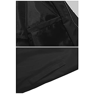 Ginsiom Men's Lightweight Jackets,Fashion Vintage Business Jacket Nylon Casual Spring Wind Breaker Black Size XL