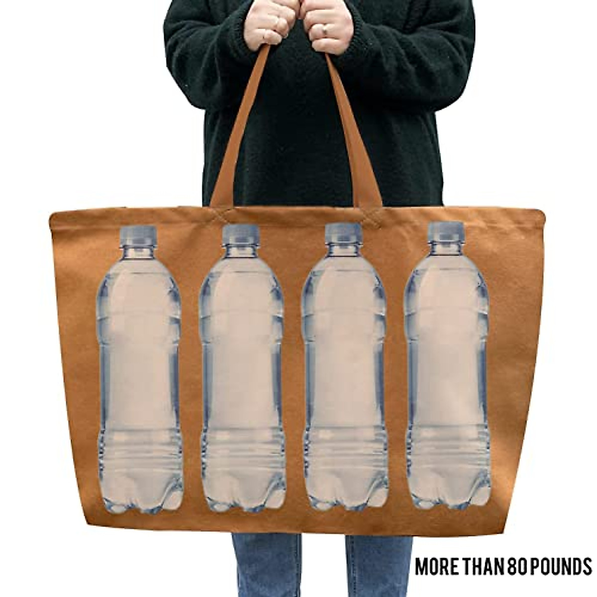 LLYLIU 28" Large Canvas Tote Bag - Extra Big Shopping Beach Totes Bags Reusable Grocery Bag Plain Solid 28" x 8" x 16"