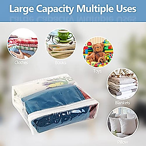 20Pcs Clear Vinyl Zippered Storage Bags，Blankets Storage Bags Plastic Storage Bags for Sweater Clothes Bed Sheet Organizer with Zipper for Closet Linen Sweater Bed Sheet Pillow，10.5 x 10.5 x 2.4 Inch