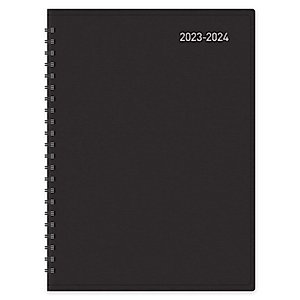 2023-2024 Office Depot® Brand 14-Month Weekly/Monthly Academic Planner, Vertical Format, 7-1/2" x 9", 30% Recycled, Black, July 2023 to August 2024