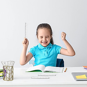 Zonon 200 Pcs 6 Inch Rulers Bulk Clear Plastic Flexible Straight Rulers with Inches and Centimeters First Day of School Gift for Students Back to School Office Supplies