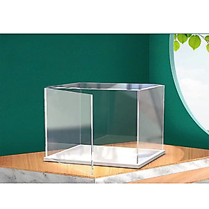 MECC Openable Clear Acrylic Display Case-Assemble Countertop Box with White Base for Display-Clear Display Box,Dustproof Protection Showcase for Figures Toys Collectibles (16x12x10inch/40x30x25cm#)