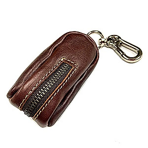 RARESTAN leather key holder,leather key case, genuine leather key pouch for keychain,leather car smart key pouch (Coffee)