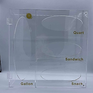 Plastic Bag Holder for Kitchen Organization – Storage Bags Acrylic Organizers Quart, Gallon, Snack, Sandwich Clear Wall Organizer Food Easy Refill System(clear), ‎11.8 x 11.8 3.03 inches