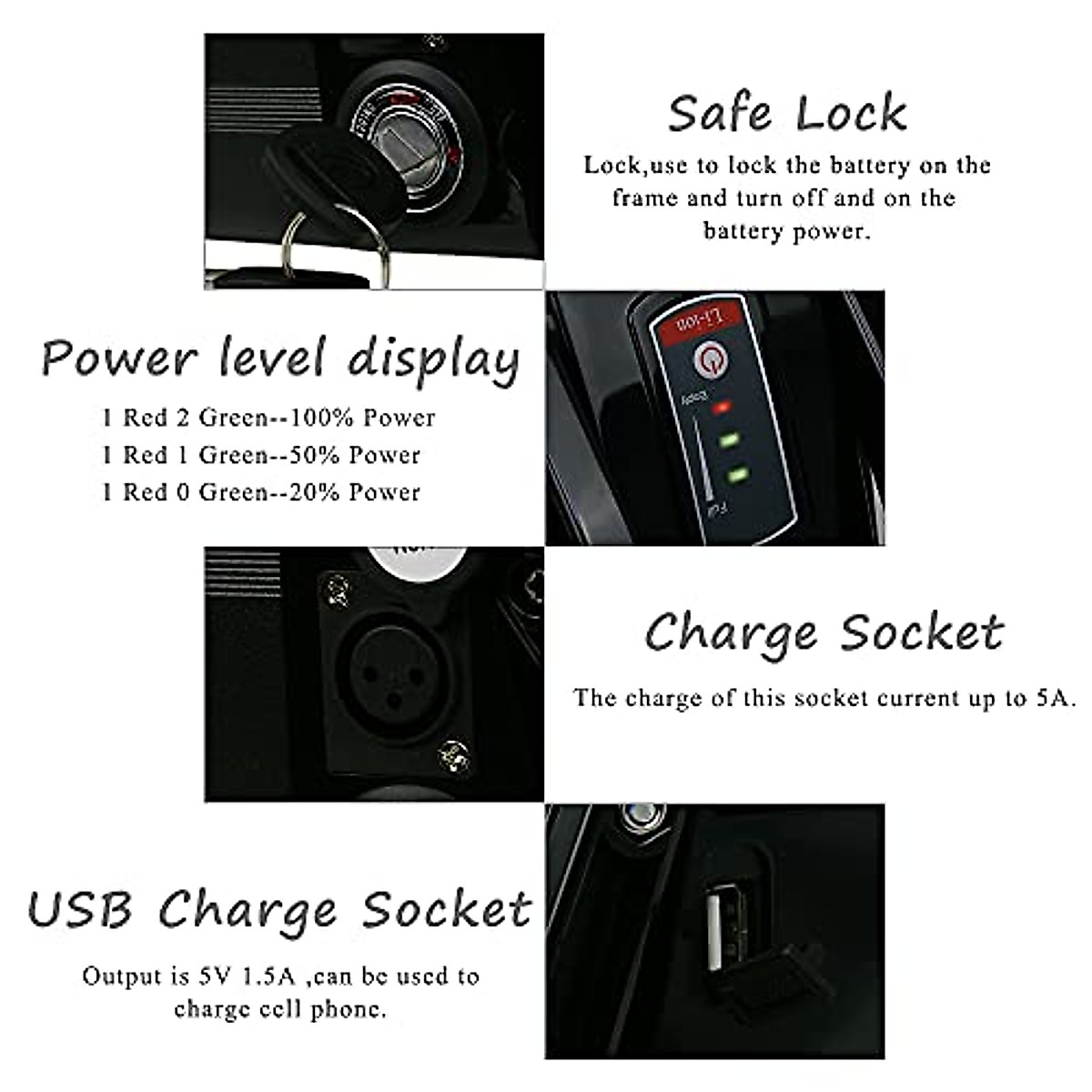 Co-well (US Warehouse E-Bike Battery 36V 48V 10AH 13AH 15AH 18AH Lithium Ion Battery with Charger for 250W/350W/500W/700W/1000W Electric Bike Bicycles Folding Bike Mountain Bike Motor (48V13AH)