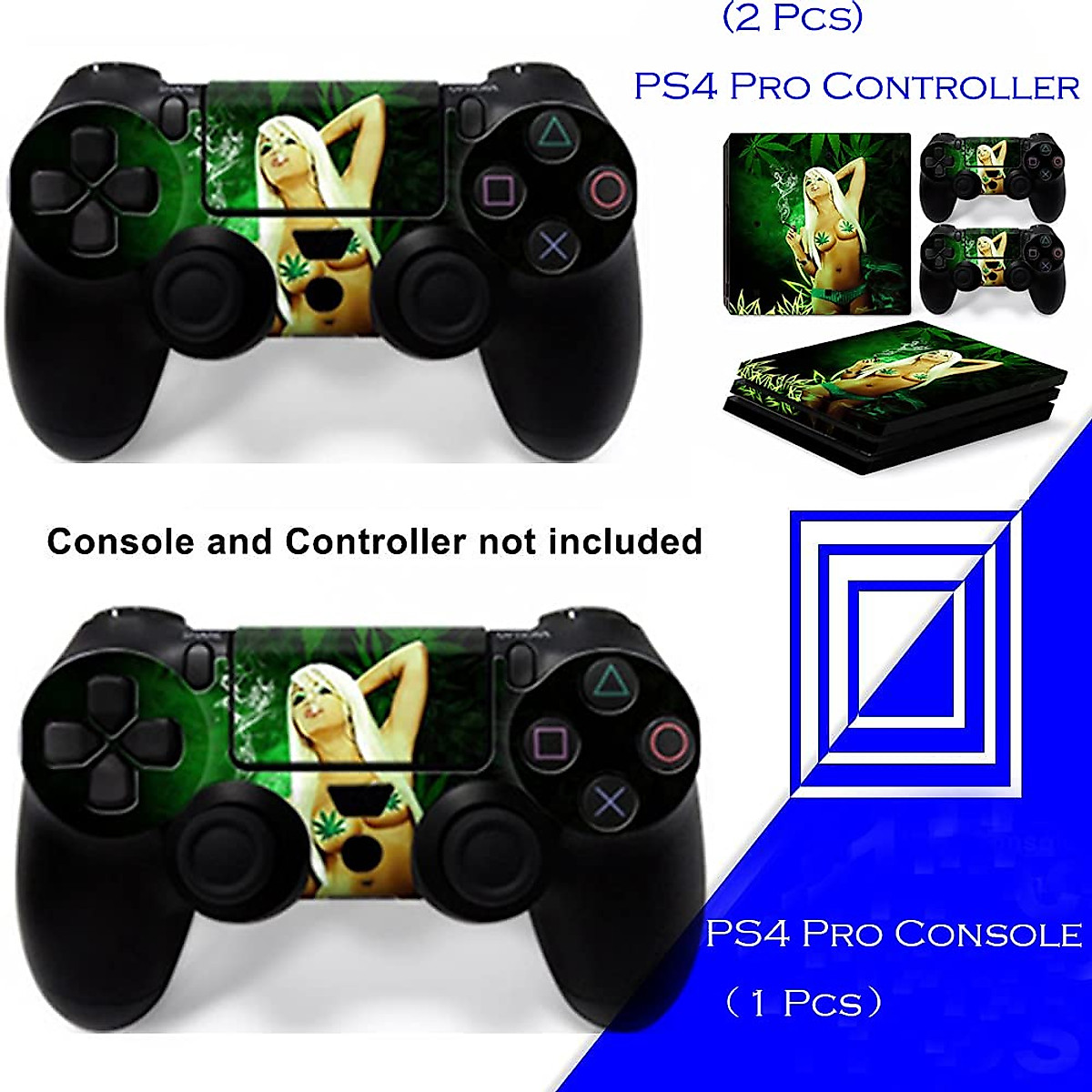 Fyonex for Sony PS4 Pro Console Controller Skin Decals Stickers PS4 Pro Skin Sticker Protective Cover