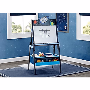 Delta Children Space Adventures Wooden Activity Easel with Storage - Ideal for Arts & Crafts, Drawing, Homeschooling and More - Greenguard Gold Certified, Blue
