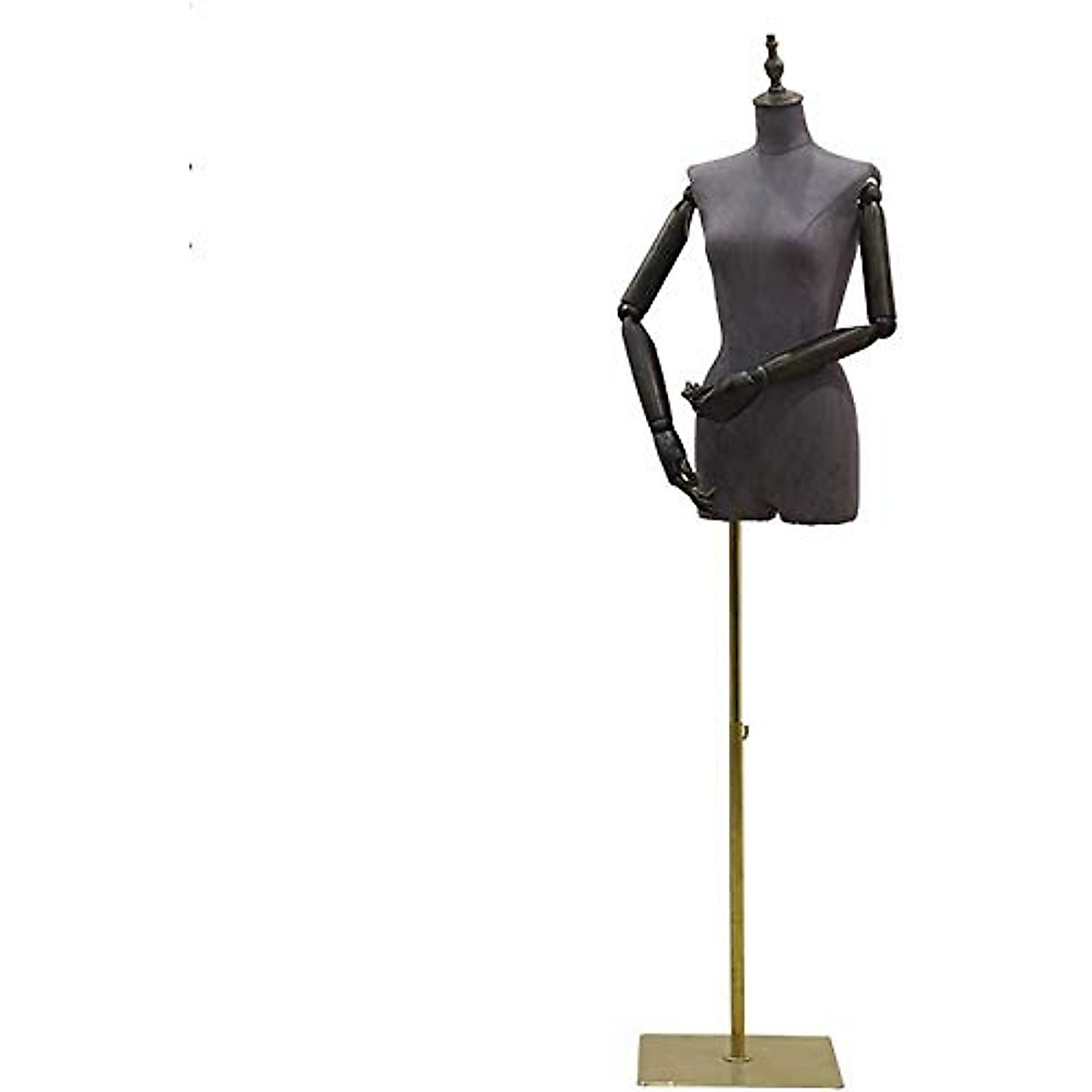 Mannequin Torso Mannequin Dress Form Torso Female Tailors Dummy Dressmakers Dummies Fashion Students Display Bust with Wood Arm Detachable Used for Apparel Jewelry Show (A Medium)
