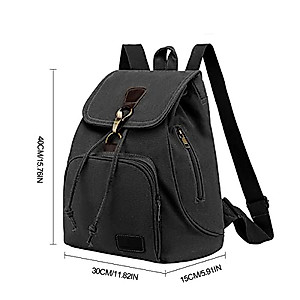 Eshow Canvas Backpack Purse for Women Canvas School Backpacks Small Casual Daypack for Men Women Anti-theft Work Daily Girls