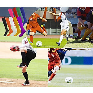 Fitliva Teen Juniors High Knee Athlete Long Tube Sports Socks (3Pack-Black)