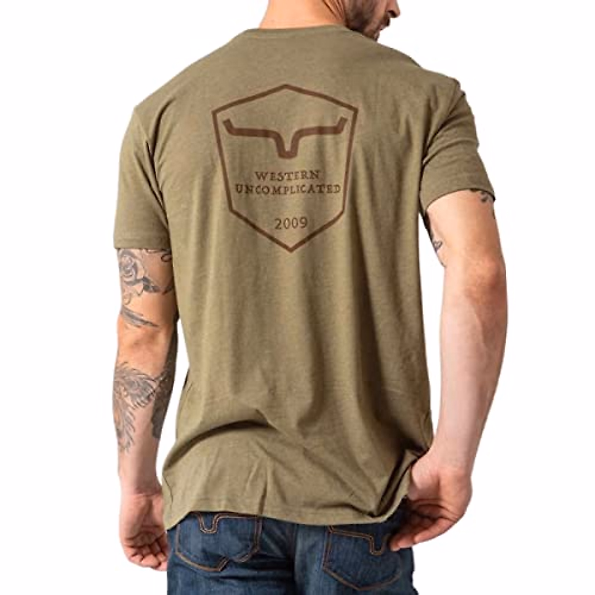 Kimes Ranch Men's Short Sleeve T-Shirt Shielded Trucker Tee/Military Green