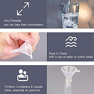 Refillable Cosmetic Containers Funnels, Funnels for Filling Bottles of Lotion, Water, Essential Oils, Lotions, Shampoo, Conditions, Cleaning Products, Pink, Clear, Blue