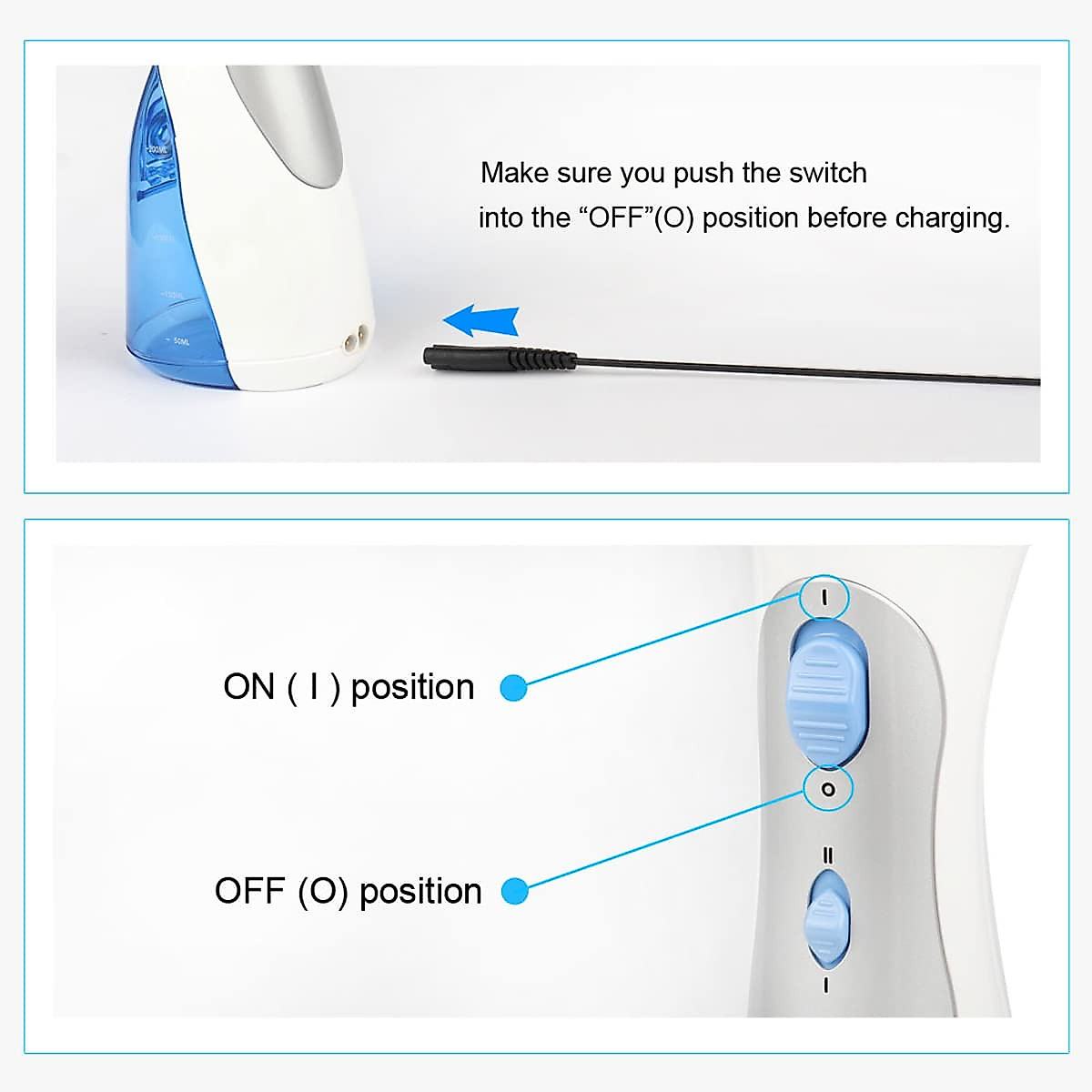 Cordless Water Flosser Charger Cord for Waterpik WP360 WP462 WP450 WP360W WP462W WP450W Replapcement Water Flosser Power Cord 3V DC 2-Prong Adapter YLA-03010 WP-400 Series