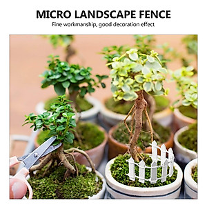 Amosfun 12pcs Miniature Stuff Miniature Fairy Garden Accessories Outdoor Fence Mini Fencing Bonsai kit- Micro Landscape Fence Accessories Miniature Fairy- Garden Fence Ornaments