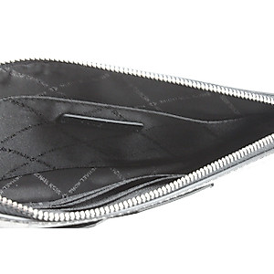 Michael Kors Jet Set Item Large 2 In 1 Card Case and Wristlet Clutch MK Signature (Black)