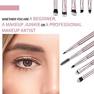 EyeShadow Brush Set Double Sided Make Up Brushes Eyeshadow 5 Pcs Eyeliner Brush for Makeup,Professional Eye Shadow Blending Concealer Eyebrow Eye Liners Premium Synthetic Eye Makeup Brushes（Rose Gold)
