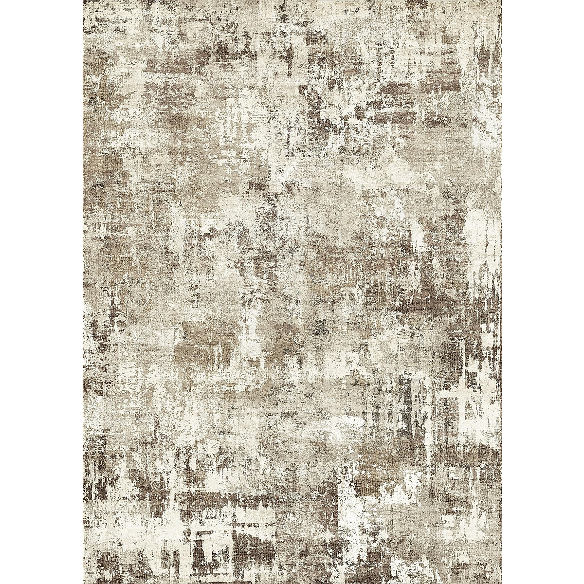 Art&Tuft Area Rugs 8x10, Abstract Washable Rug 8x10 - Ultra Soft and Thin, Low Pile, Stain Resistant Modern Large Area Rugs for Living Room, Bedroom, Office, Brown