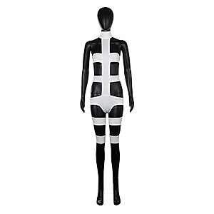 LOADREAM Fifth Element Cosplay Leeloo Costume Sexy Lingerie Set Women Futuristic White Strappy Harness Party Bodysuit (Leeloo Costume Set, L)