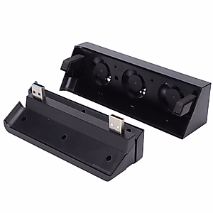 Kafuty-1 Cooling Fan and USB Hub Combination Kit for PS4 Slim Console System,4-Port USB 3.0 Adapter Splitter,Automatic Temperature Sensor Controlled Cooler,for Playstation 4 Slim