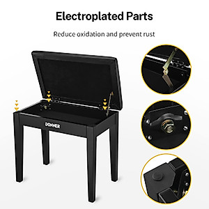 Donner DEP-20 Beginner Digital Piano + Donner Black Piano Bench