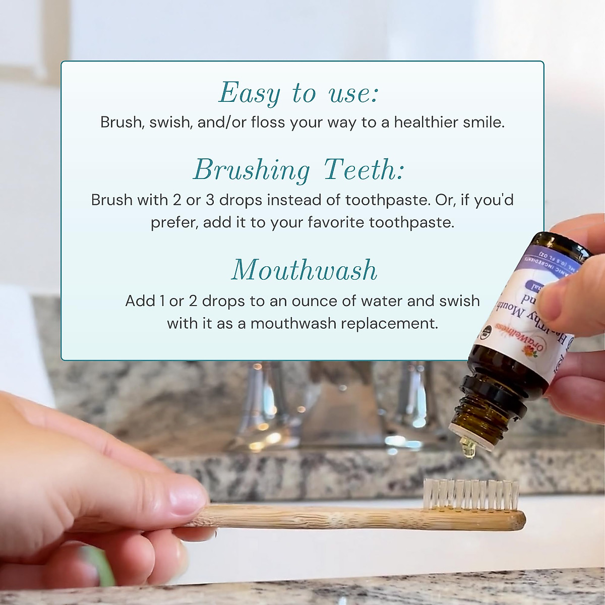 OraWellness Healthy Mouth Blend Organic Toothpaste & Mouthwash Alternative Tooth Oil, Natural Mouth Rinse for Healthy Teeth & Gums for Women, Men and Kids, Pack of 1