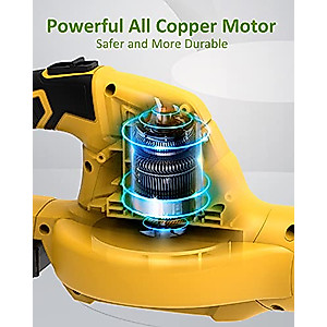 OMOTE Cordless Leaf Blower with Battery & Charger, Low Noise, Lightweight, Easy One-Button Control, Battery Powered, 177 CFM for Blowing Leaves, Lawn Care, Dust & Other Debris