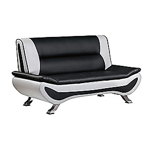 Lexicon Rohn Living Room Loveseat, Black/White