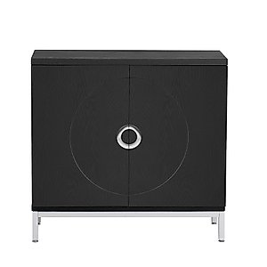 Bellemave Storage Cabinet with 2 Doors and Adjustable Shelves Wood Sideboard Buffet Cabinet with Storage and Metal Leg Accent Cabinets for Living Room Entryway Dining Room, Black