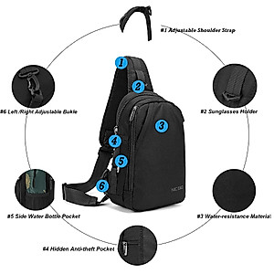 NICGID Sling Bag Chest Shoulder Backpack Crossbody Bags for Tablet Laptop Outdoor Hiking Men Women