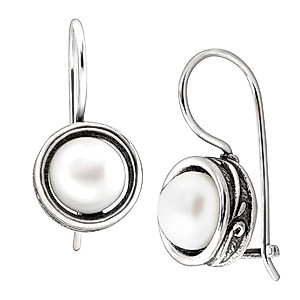 Silpada Pearl Drop Earrings for Women, Freshwater Cultured Pearl, .925 Sterling Silver, Jewelry Gift Ideas, 'Modern Fairytale', 8mm