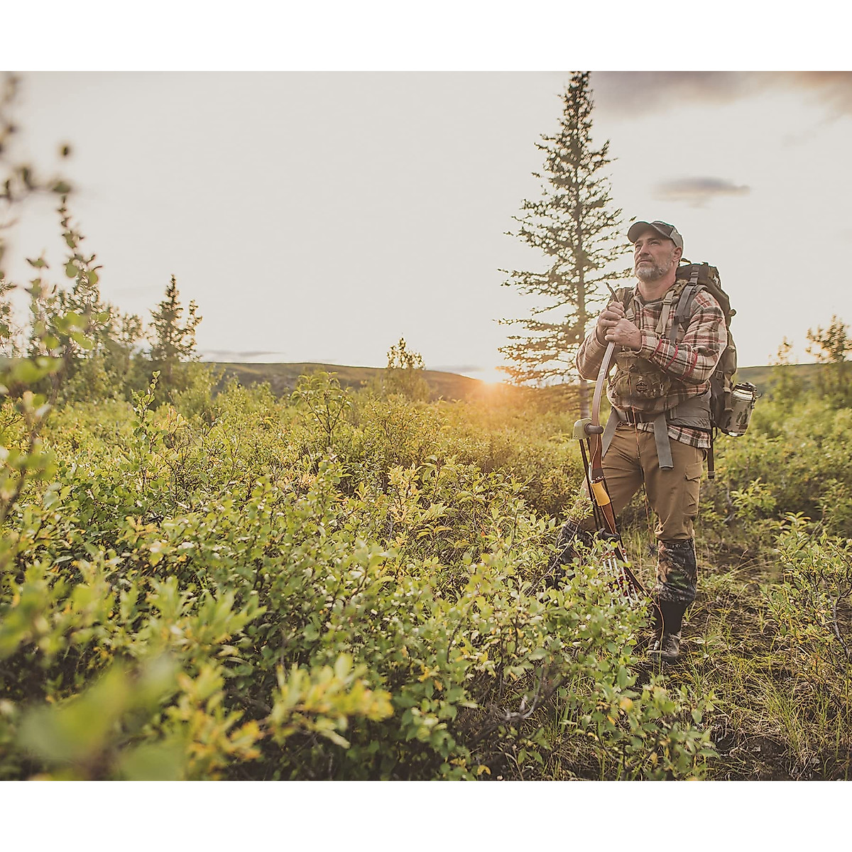 Alaska Guide Creations Denali ROK7 X56 Series HBS | Binoculars and Rangefinders Field Case Bag | Binocular Harness for Comfort and Quick Access (Realtree Excape)