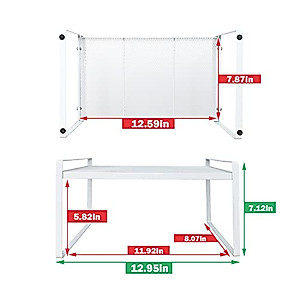 Vicosey Cabinet Organizer Shelf,Kitchen Counter Shelves,Bowl、Dish、Spice & Pantry Organizer Organization Shelf,Space Saver Kitchen Rack,White,Iron