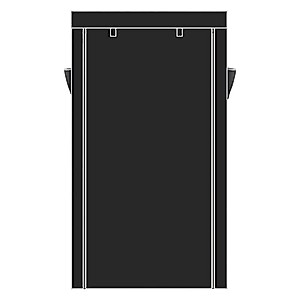 50 Pairs Shoe Rack with Dustproof Cover - Closet Organizer Cabinet for Efficient Shoe Storage - Black