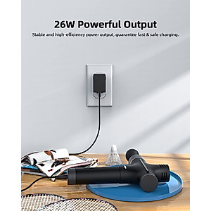 Massage Gun Charger Compatible with Hyperice Hypervolt 42000-038-00 SK03T1-2600100W2 SK03T-2400100Z SK03T1-2400100Z Battery Replacement Power Supply