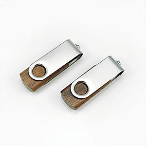 5 Pack Metal Rotation Walnut Wood 2.0/3.0 USB Flash Drive USB Disk Memory Stick with Wooden (3.0/16GB)