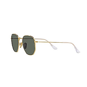 Ray-Ban RB8148 Hexagonal Titanium Sunglasses, Legend Gold/Polarized Green, 54 mm