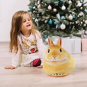 Sew Butiful 15" Easter Bunny Stuffed Animal, Soft Cute Plushies, Kawaii Rabbit Plush Toys, Throw Body Pillow Decoration Doll Gift for Kids Girls Boys(Yellow)